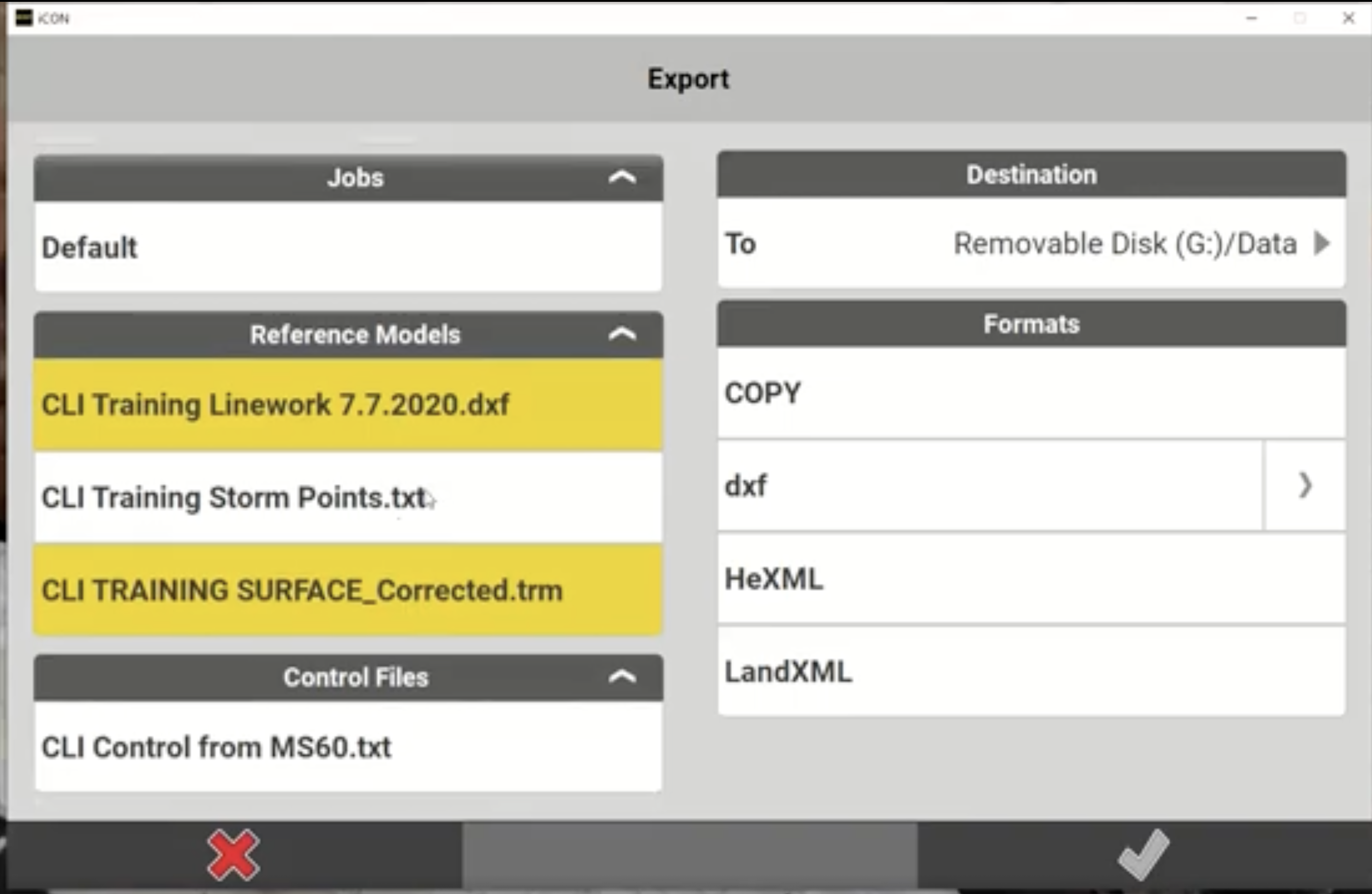 Leica iCON 6 0 Exporting Files to Machine Control - Terrawise